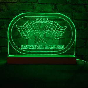 Personalised Company Logo LED Display Light With Wooden Base - 7 LED ...