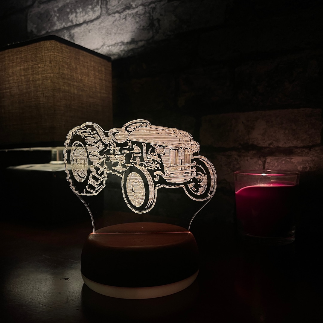 Personalised Classic Tractor Night Light, LED Lamp, Farming Night Light ...