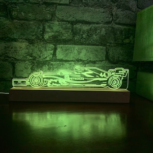 Lewis Hamilton Mercedes LED Lamp Night Light, Home Decor, Formula 1, F1 ...