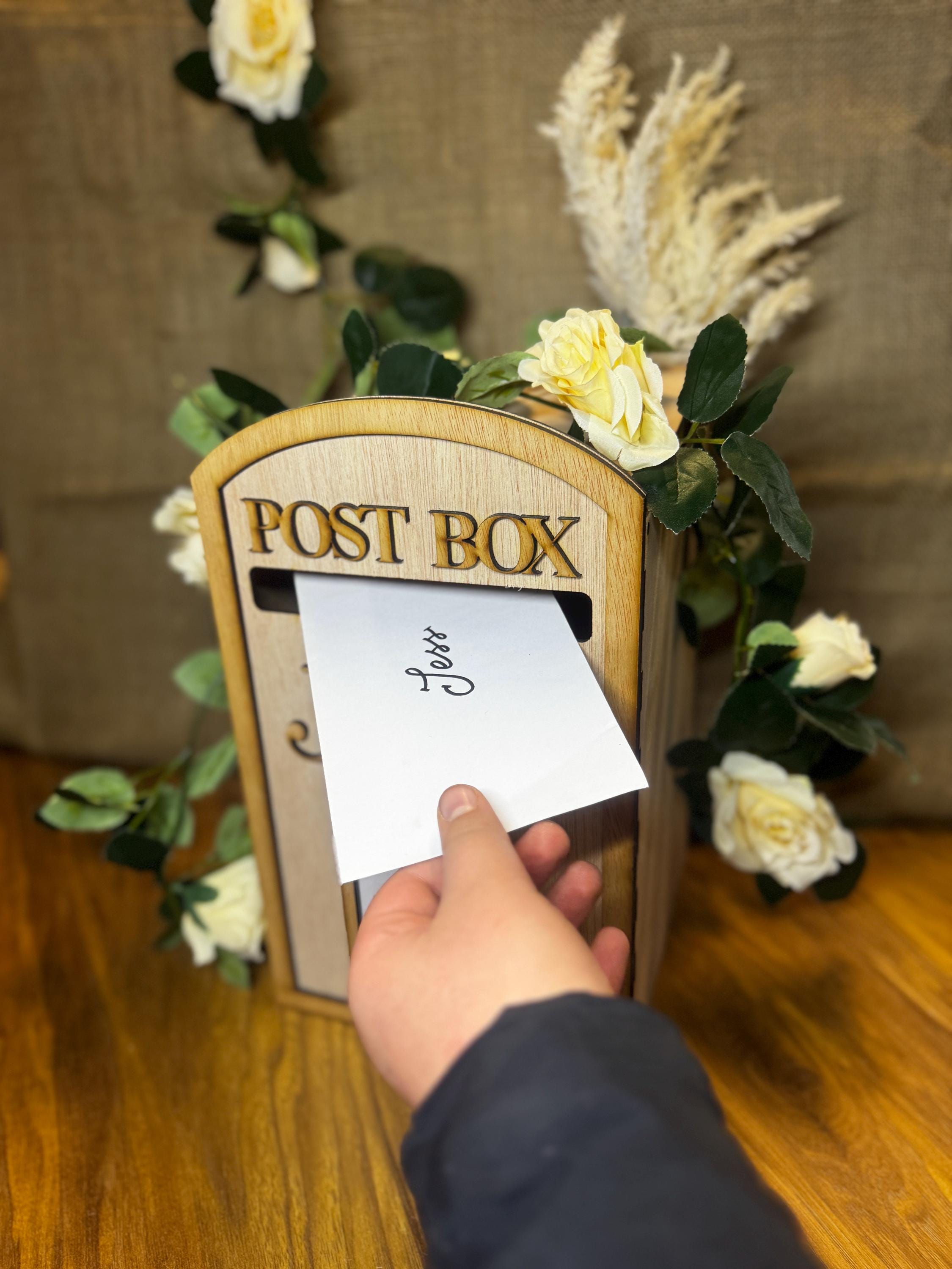 Personalised Post Box, Wedding Mail Box, Wedding Card Box, Rustic ...