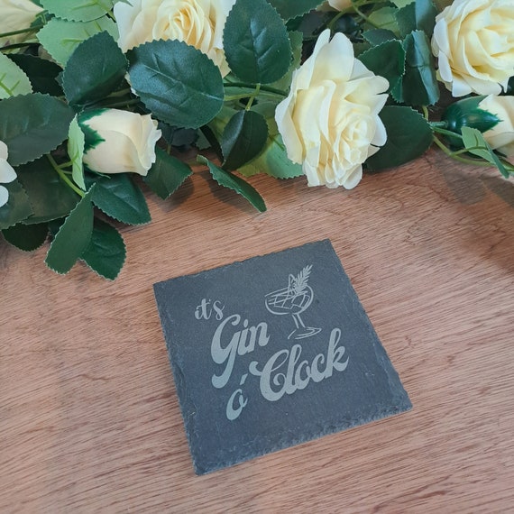 Slate It's Gin O'clock Coaster Gin Coaster Gin - Etsy