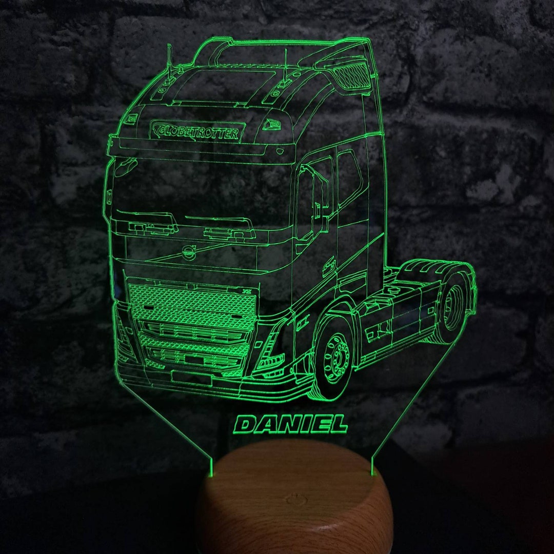 Lorry Night Light, Personalised LED Night Lamp, Lamp for Kids ...