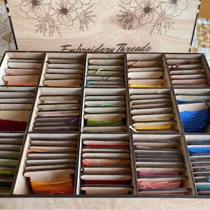 Embroidery Thread Box, Personalised Embroidery Craft Box, Embroidery ...