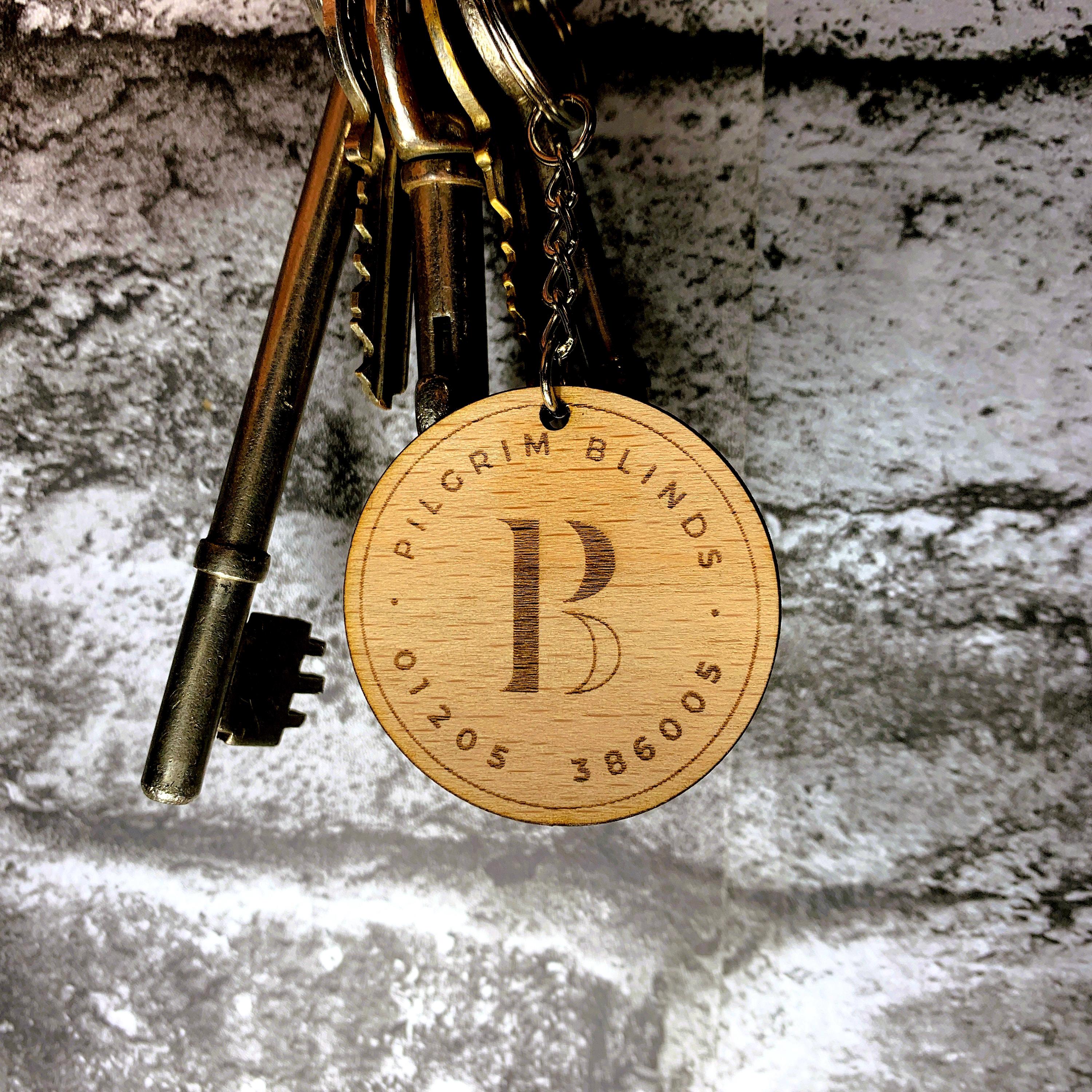 Customised Keyrings Logo - Customised Logo Keyring, Wooden Personalised ...