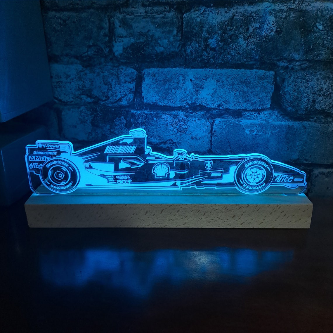 Formula 1 Kimi Raikkonen LED Lamp Light Home Decor F1 LED Lamp - Etsy