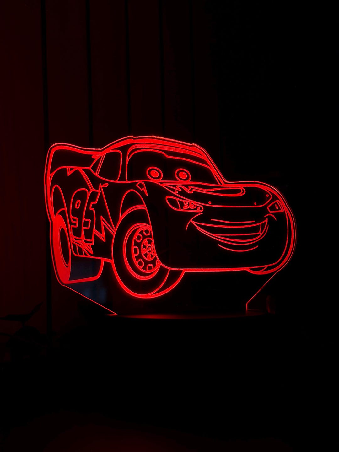 Lightning Mcqueen Cars #95 LED Lamp With Remote Control - Personalised ...