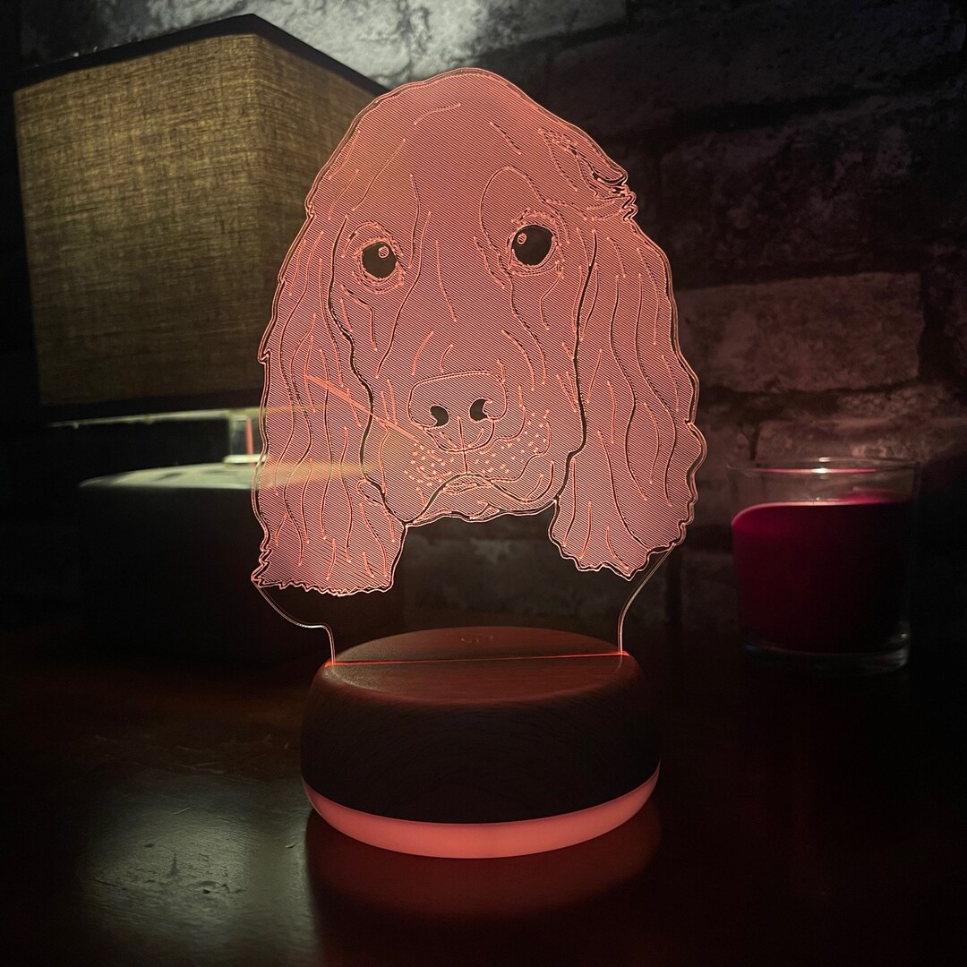 Personalised Cocker Spaniel Dog LED Night Light, Spaniel Dog Gift, Gift ...