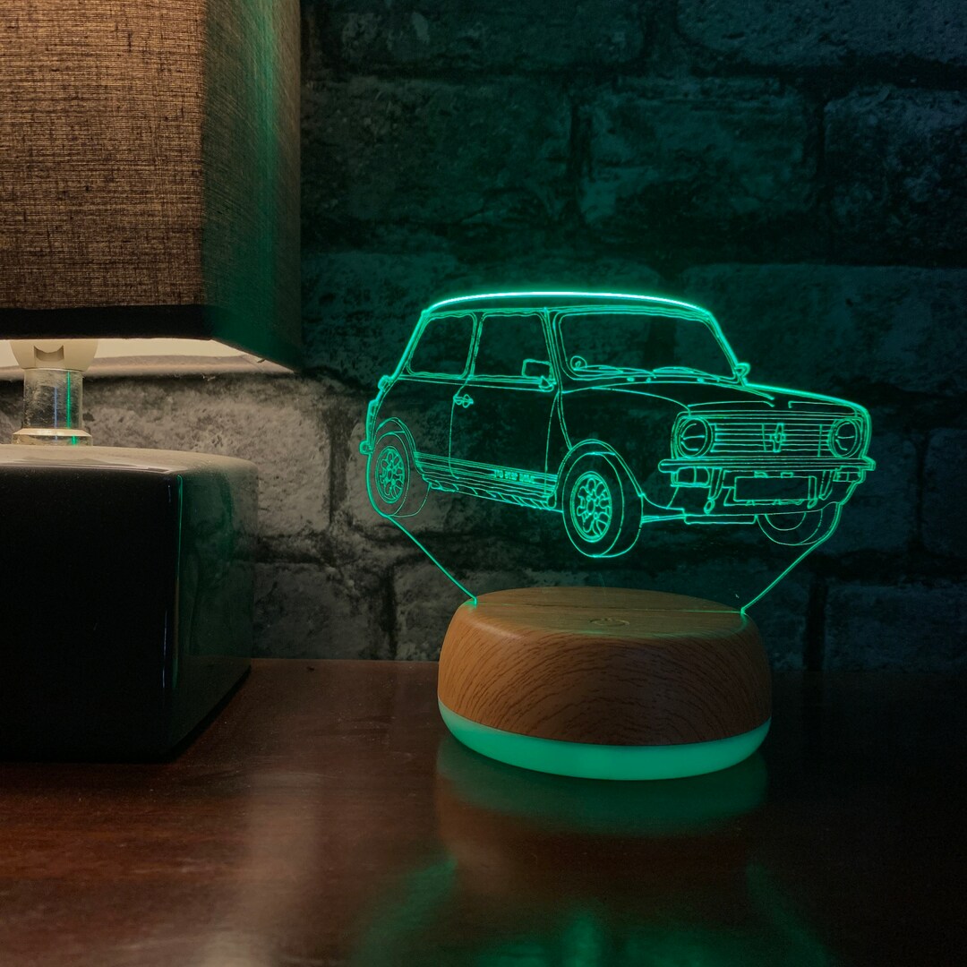 Personalised Mini Clubman Night Light, LED Lamp, Mini Night Light, Car ...