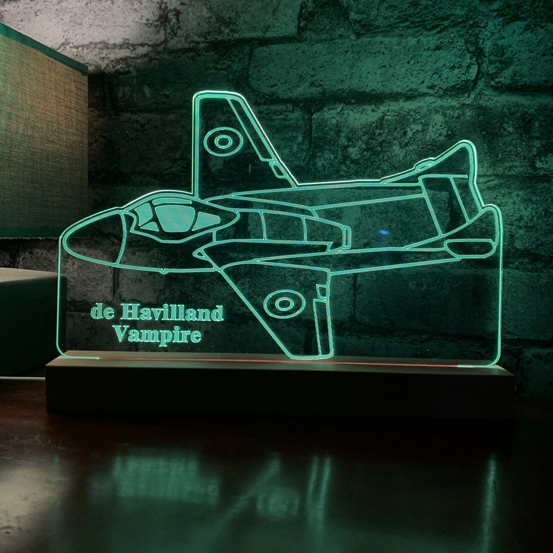 De Havilland Vampire Airplane LED Night Light, Plane Gift, Gifts for ...