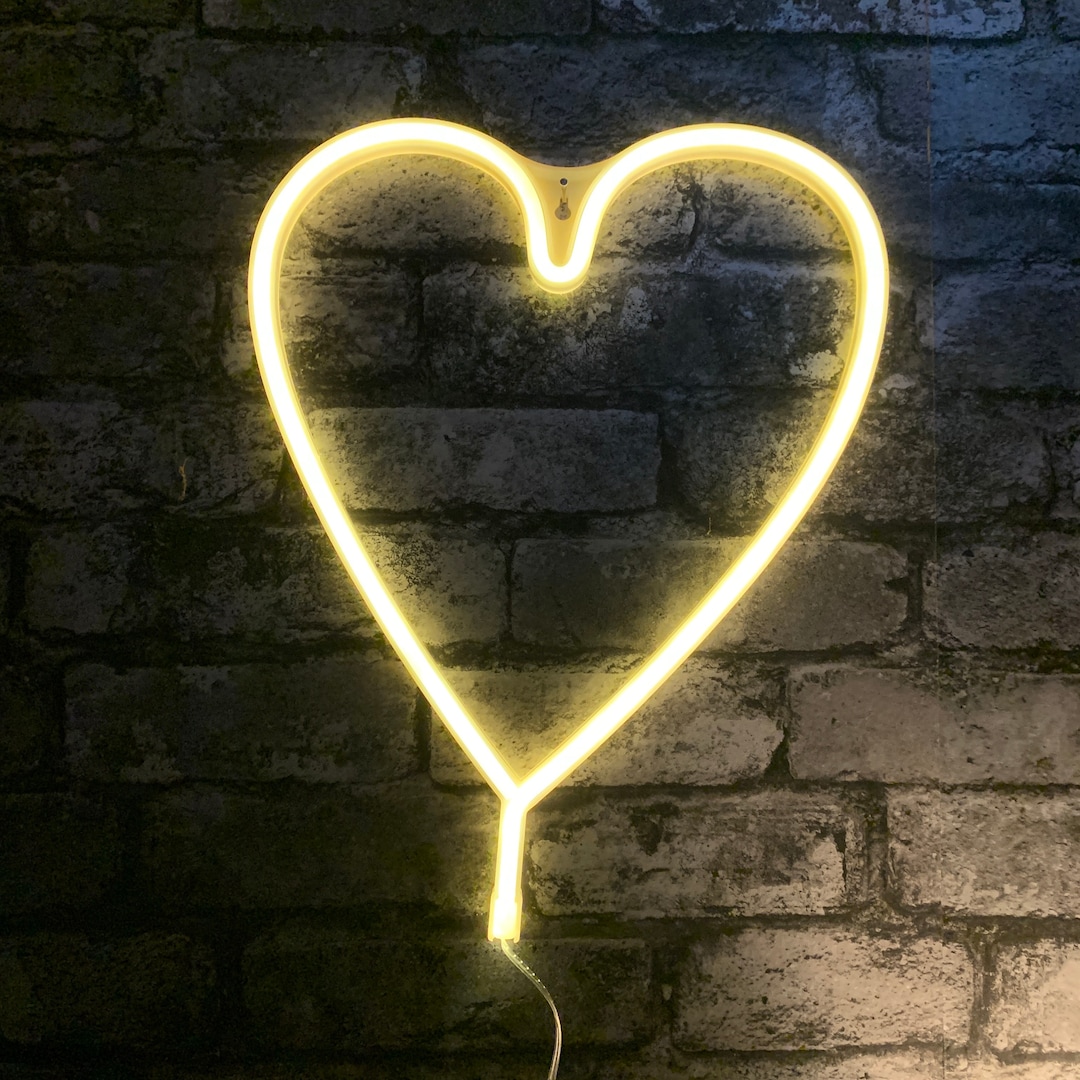 Heart NEON LED Wall Light, Warm Light, LED Light, Heart Light, Den ...