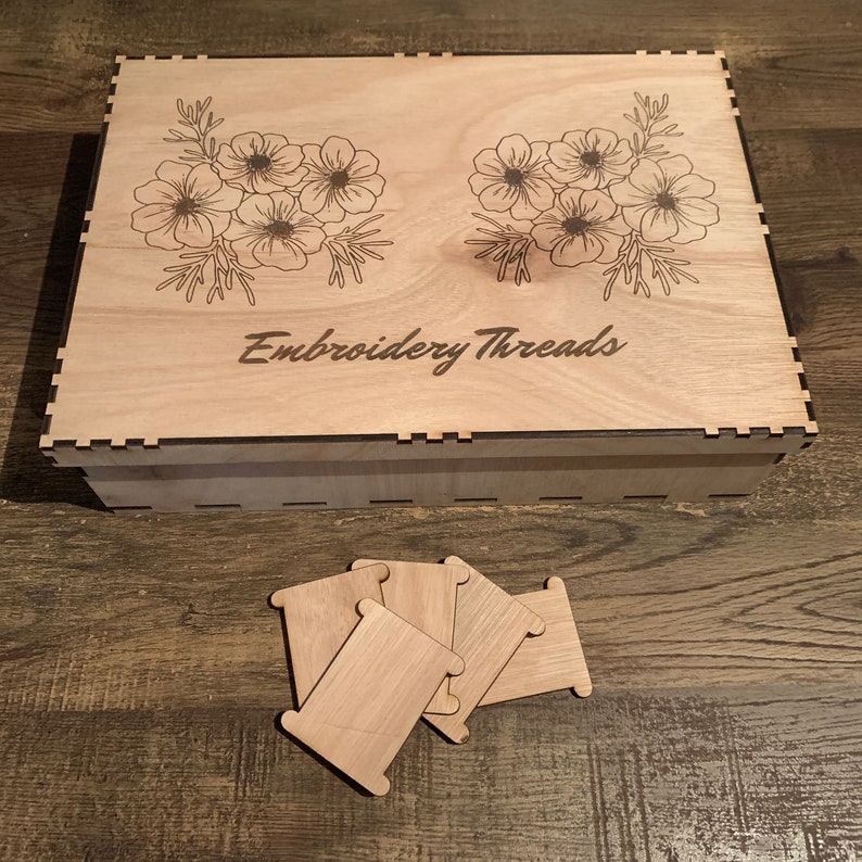 Embroidery Thread Box Personalised Embroidery Craft Box - Etsy
