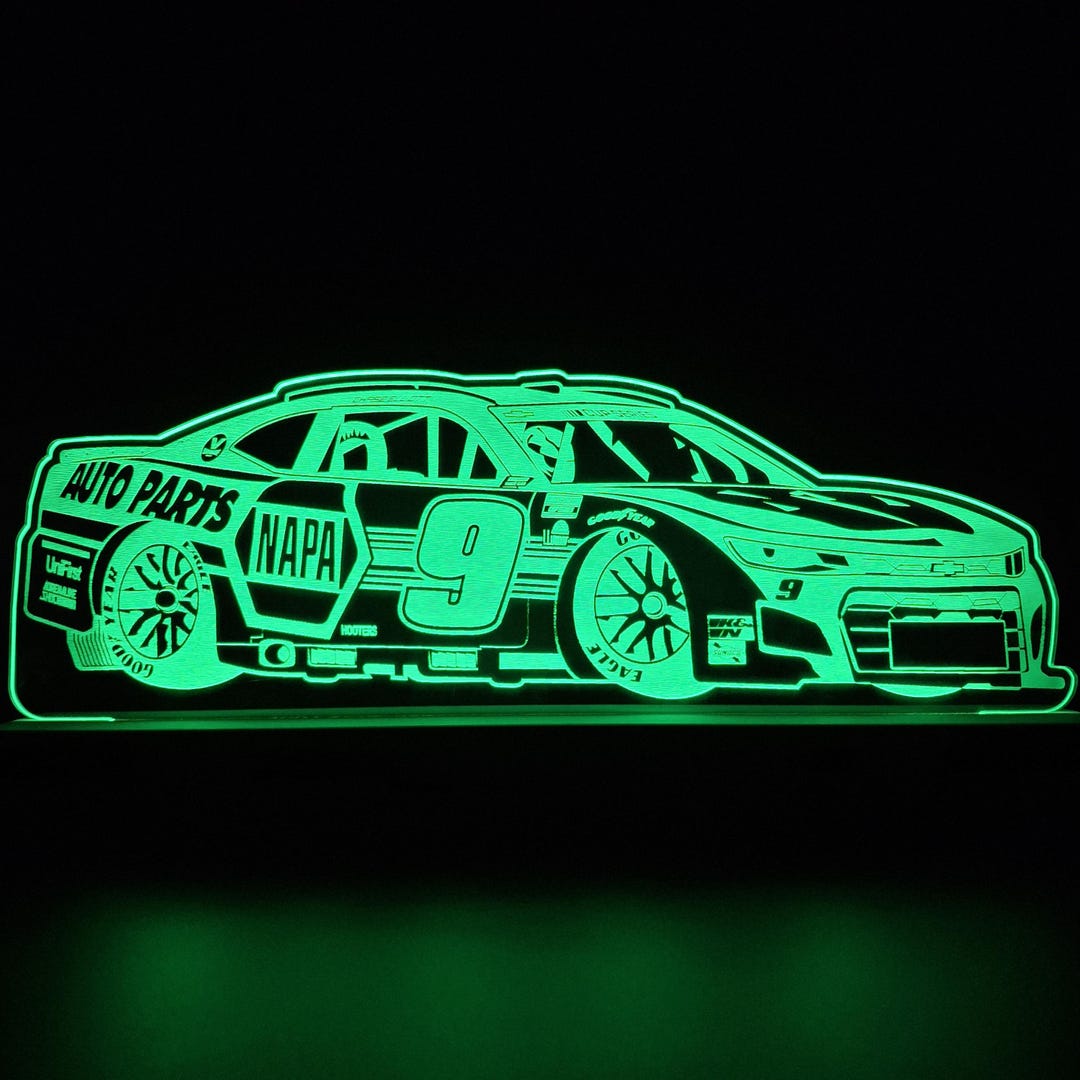Chase Elliot #9 Chevrolet Camaro LED Lamp - NASCAR Night Light With 7 ...
