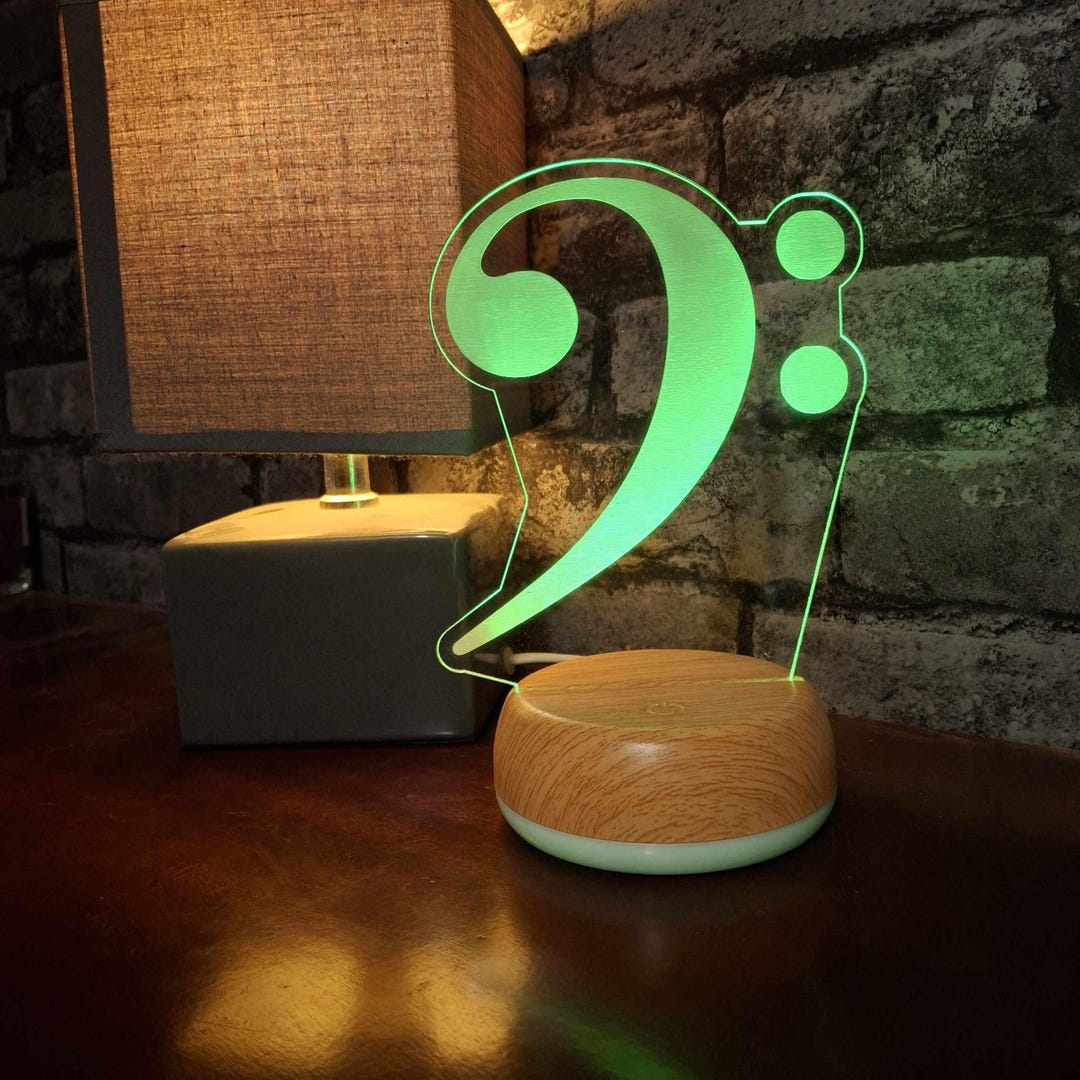 Bass Clef Music LED Light, Musical Note Night Light Gift, Birthday ...