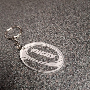 Rugby Ball Key Ring Key Chain, Rugby Ball, Rugby Ball Keyring, Gift for ...