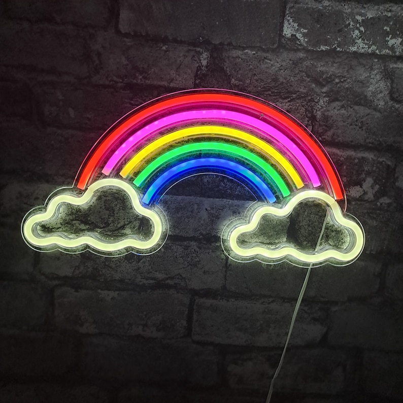 Rainbow Cloud NEON LED Wall Light LED Light Rainbow Light - Etsy