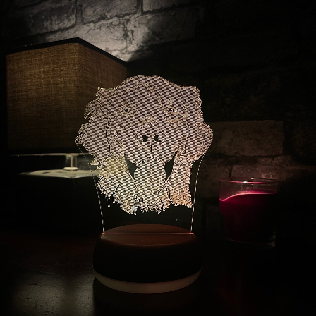 Personalised Golden Retriever Night Light, Dog Night Light, Gift for ...