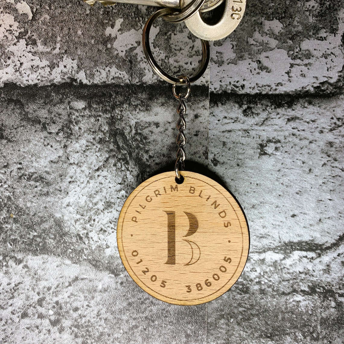 Customised Keyrings Logo Customised Logo Keyring Wooden - Etsy