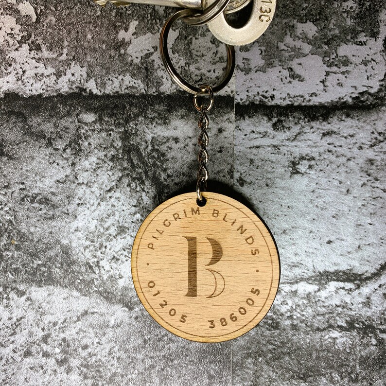 Customised Keyrings Logo Customised Logo Keyring Wooden - Etsy