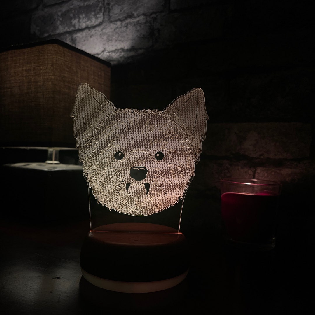 Personalised Yorkshire Terrier Night Light, Dog Night Light, Gift for ...