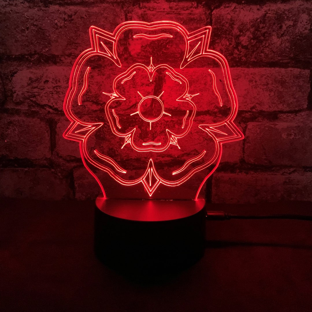 Yorkshire Rose LED Night Light, Yorkshire Rose Gift, Yorkshire Gift ...
