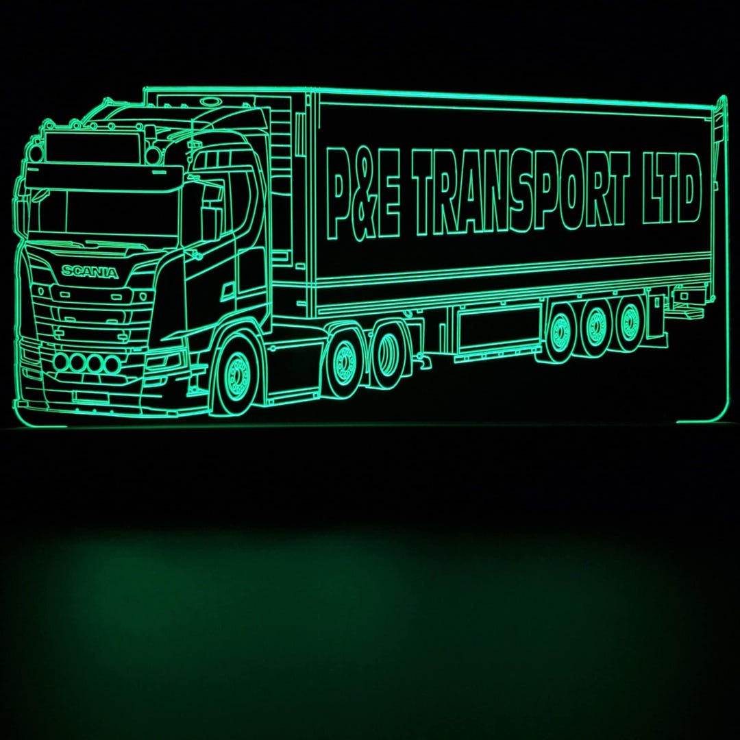 Personalised Lorry With Trailer LED Night Light, Lorry Gifts, Truck ...