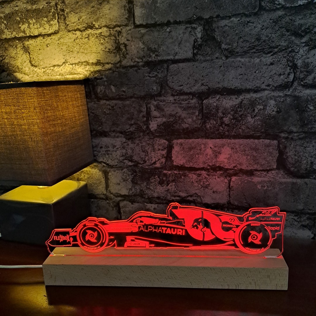 Yuki Tsunoda LED Lamp Night Light, Home Decor, Formula 1, F1 Gifts, F1 ...