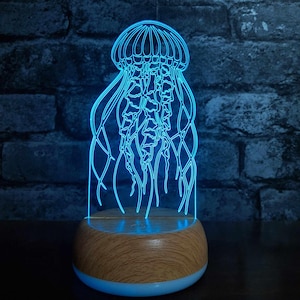 Jelly Fish LED Lamp, Jellyfish Night Light, Ocean Theme Night Light ...