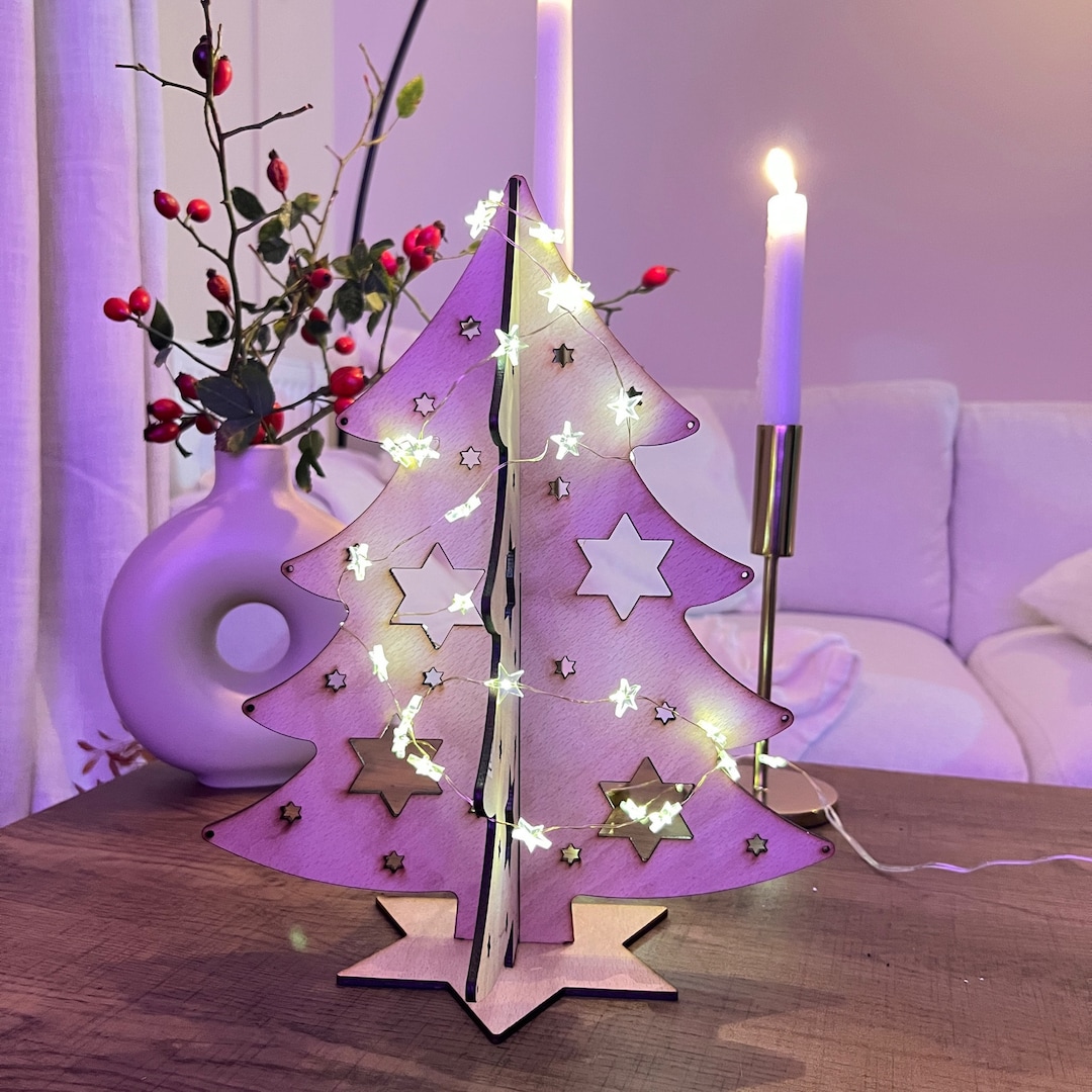 Large Slot Together Wood Christmas Tree Ornament, Build Your Own ...