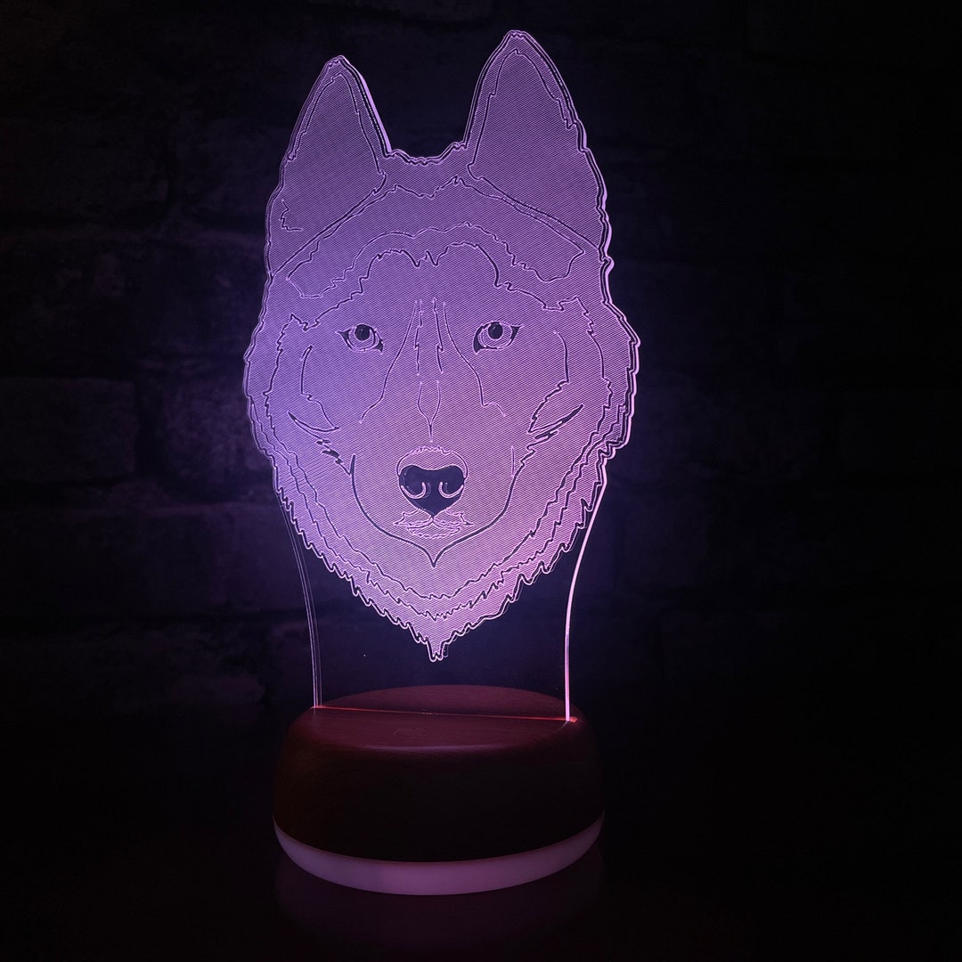Personalised Husky Night Light, Dog Night Light, Gift for Dog Lover ...