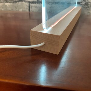 Personalised Company Logo LED Display Light With Wooden Base - 7 LED ...