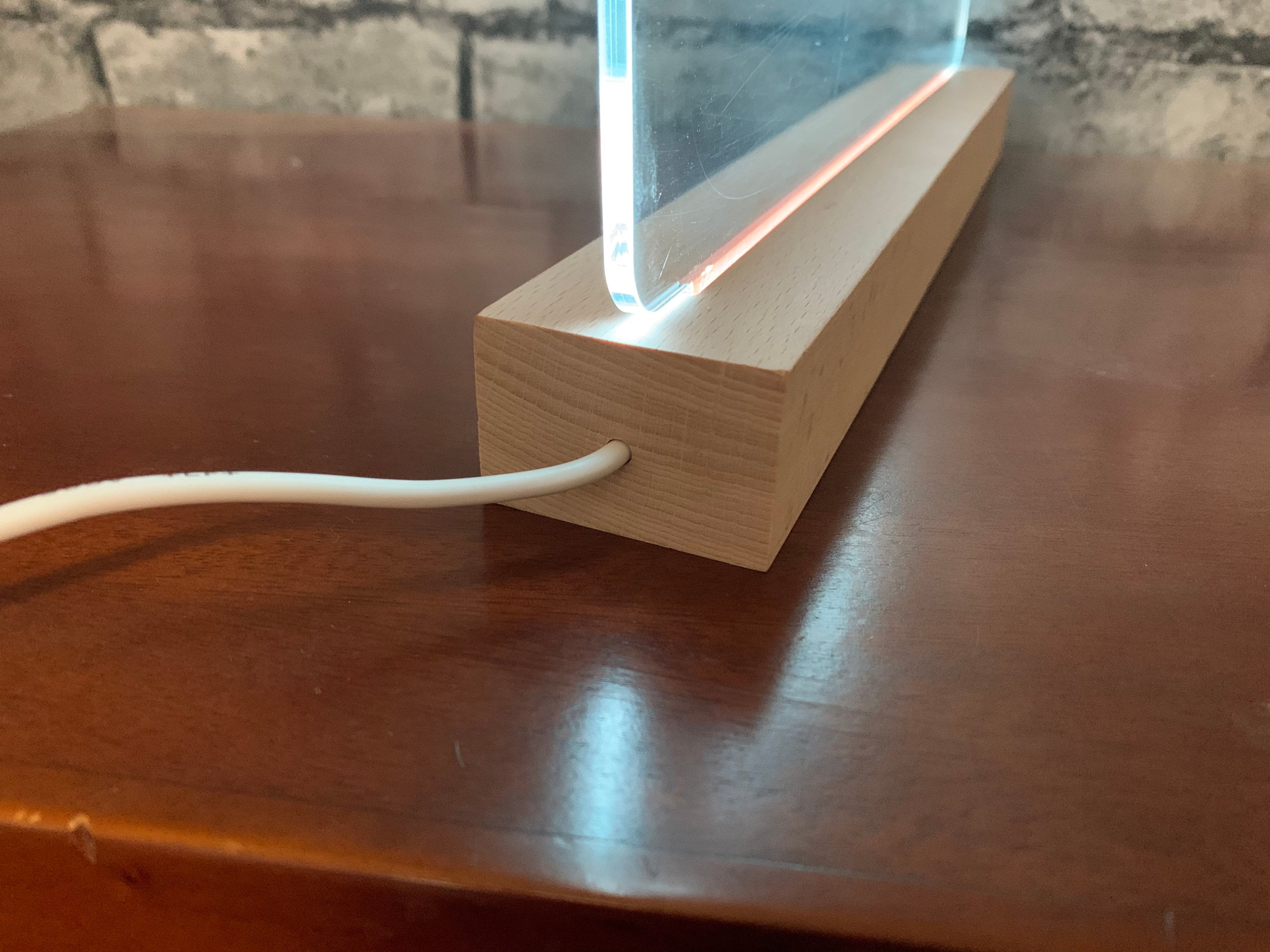 Personalised Company Logo LED Display Light With Wooden Base | Etsy UK