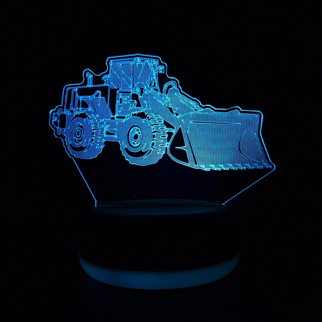 Personalised Front Loader Digger LED Night Light, Digger Gift, Gifts ...