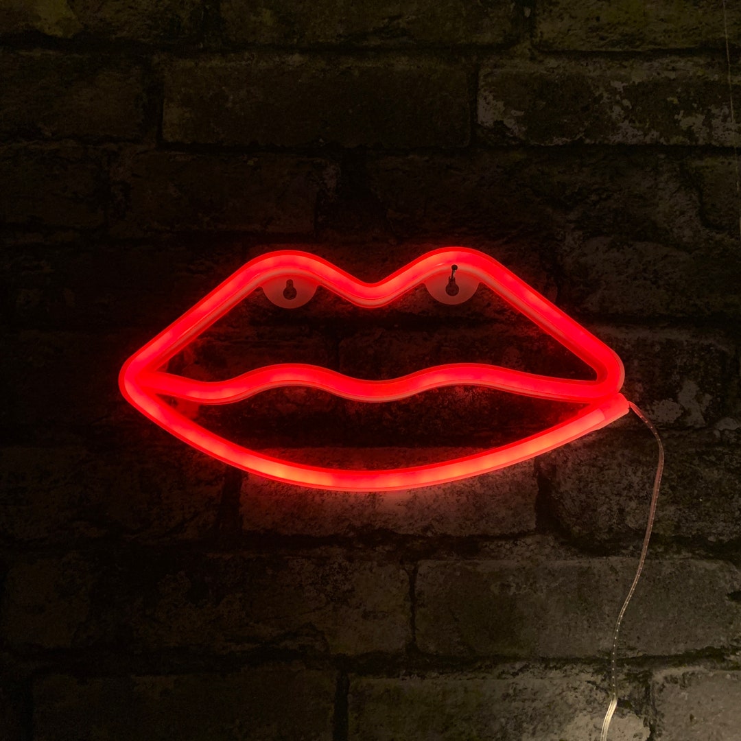 Lips NEON LED Wall Light, Bedroom Light, Livingroom Light, Wall Light ...