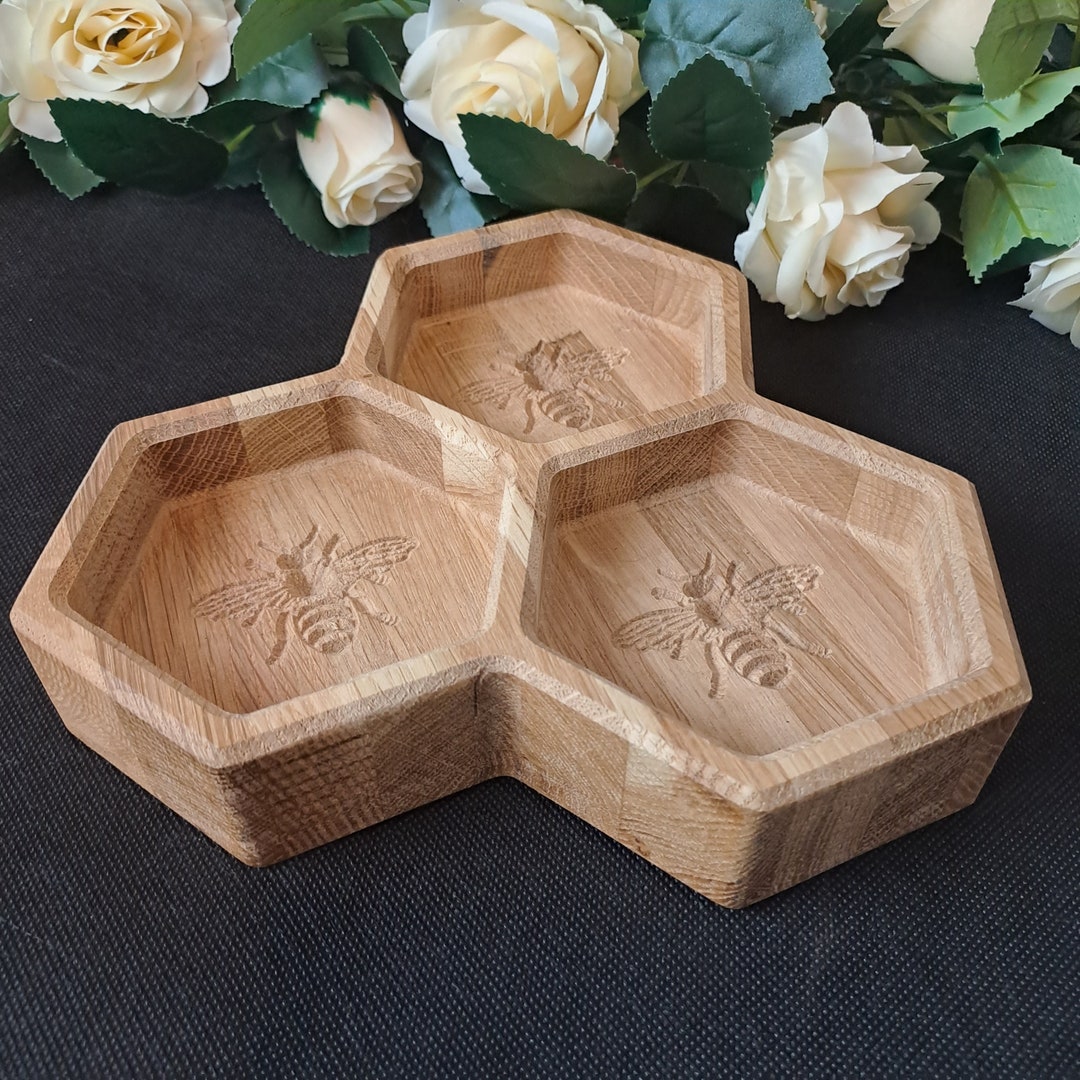 Large Solid Oak Wood Catch All Tray, Coin Holder, Key Tray, Candle ...