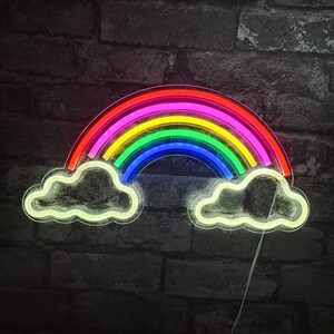 Rainbow Cloud NEON LED Wall Light, LED Light, Rainbow Light, Den Light ...