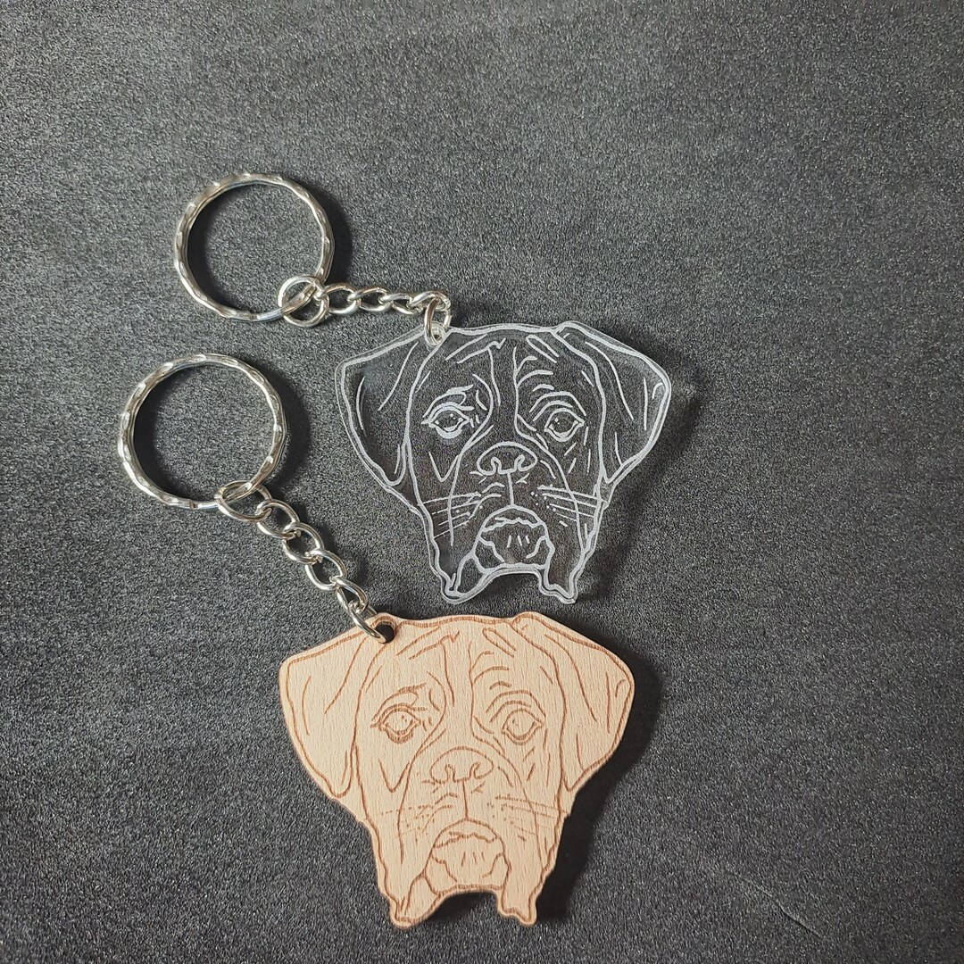 Boxer Dog Keyring Keychain, Boxer, Keyring of a Boxer, Gift, Present ...