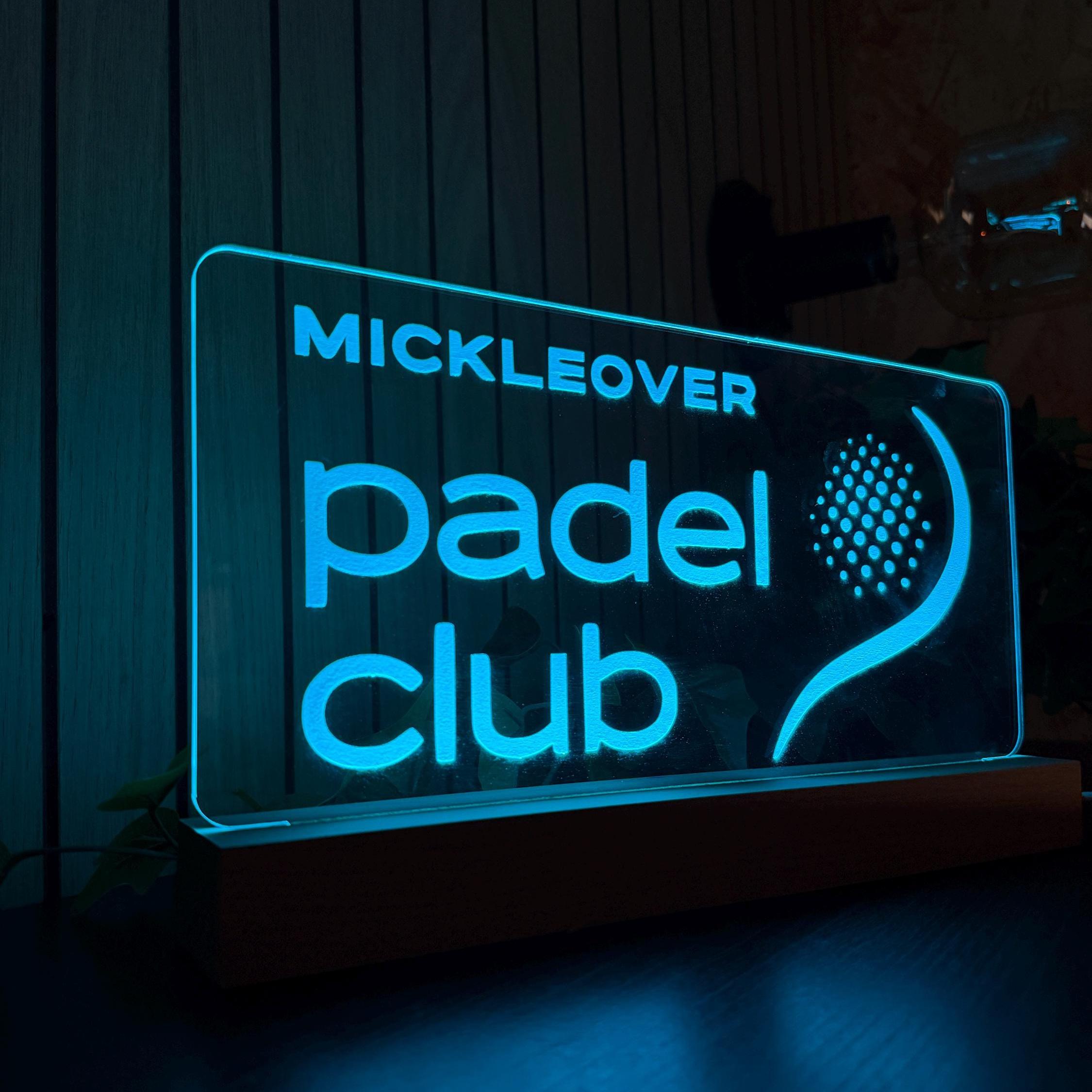 Personalised Company Logo LED Display Light With Wooden Base - 7 LED ...