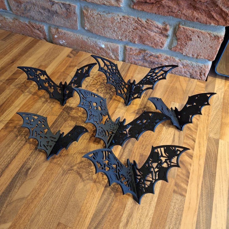 Halloween Bats Volume 2, Gothic Decor, Laser Cut MDF Decorations - Etsy