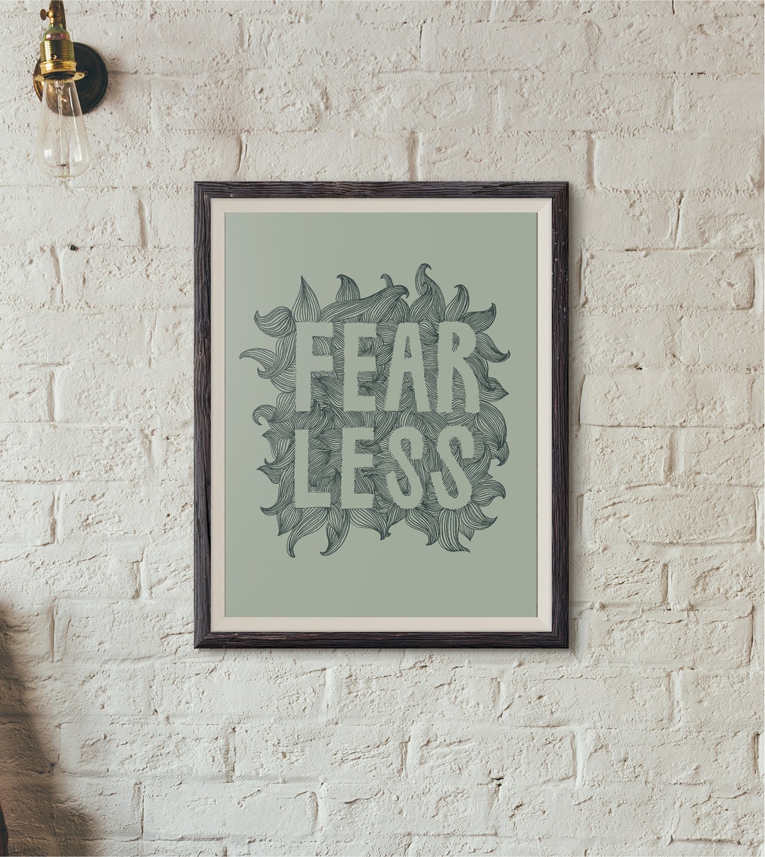 Fearless Abstract Line Art Print - Etsy