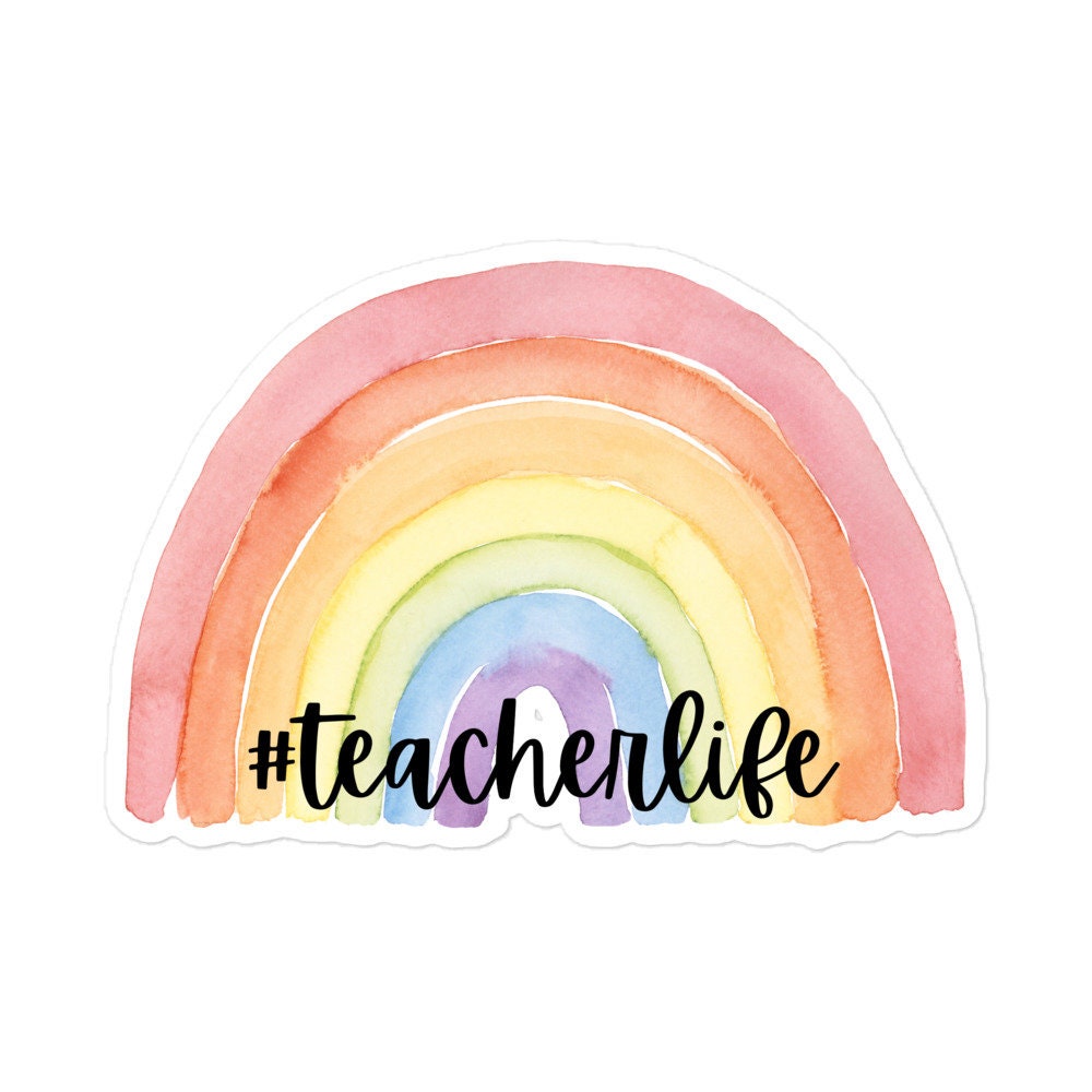 Teacher Life Sticker, Rainbow Decal, Education Sticker, Teacher Gift ...