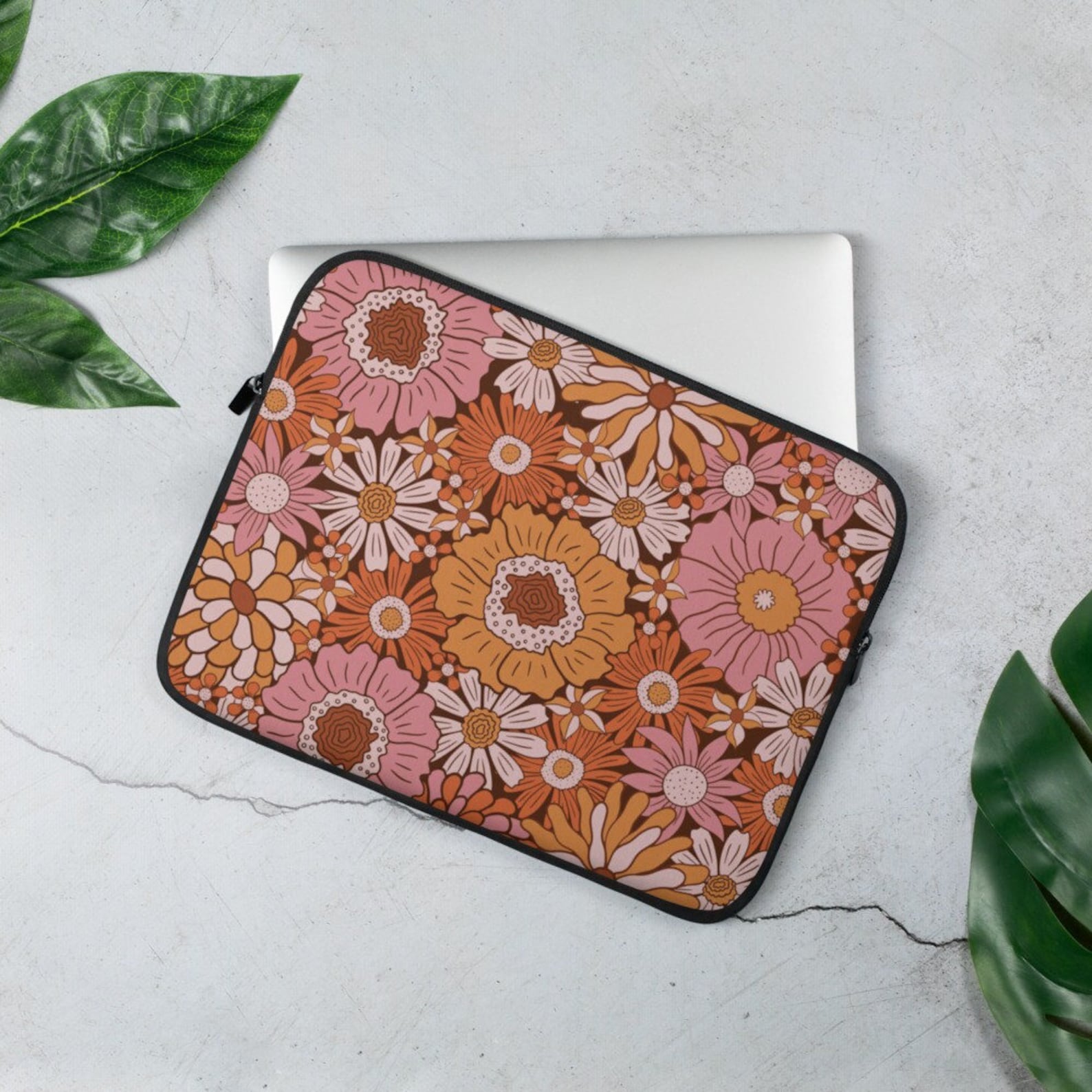 Hippie Boho Laptop Case, Retro 60s 70s Laptop Sleeve, Flower Power ...
