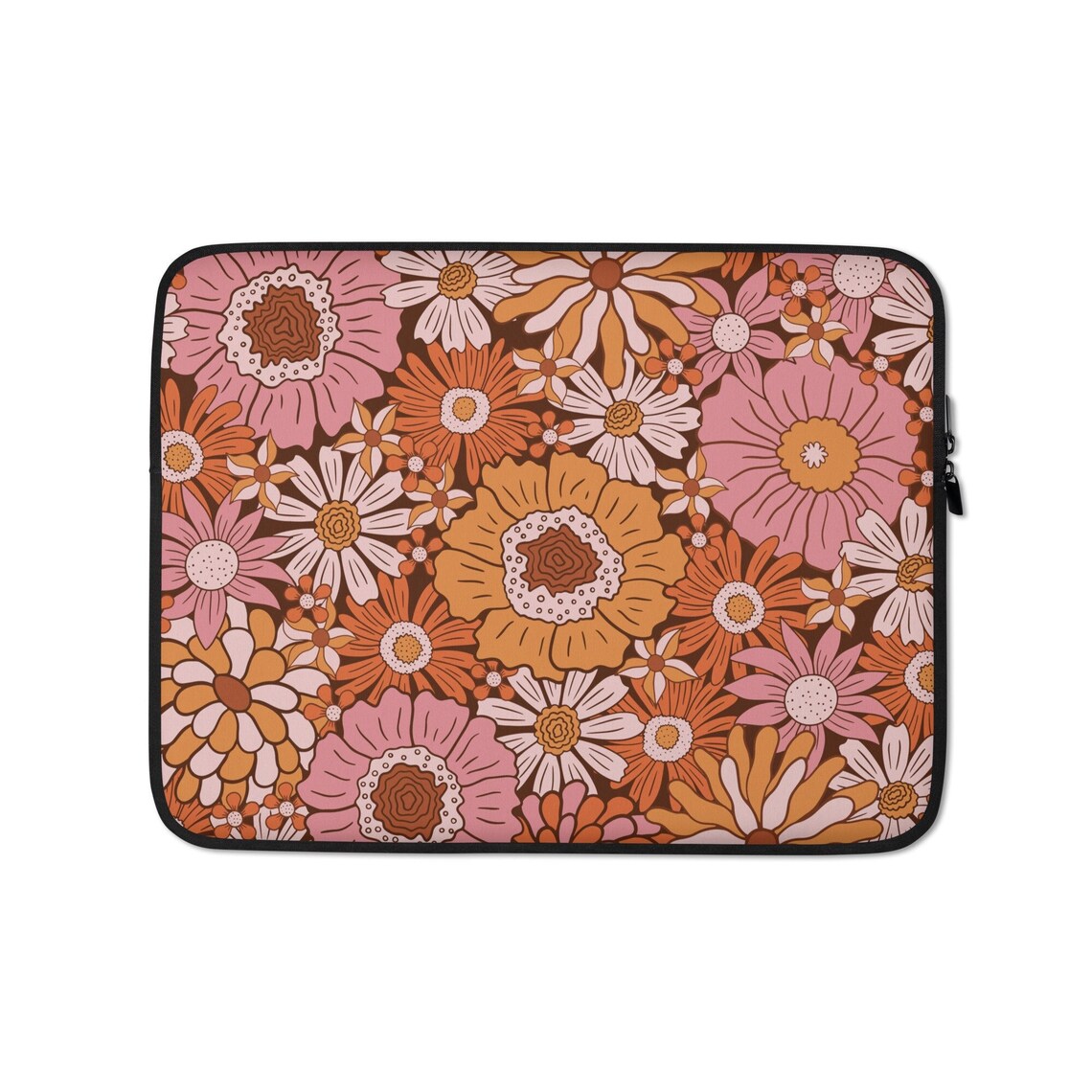 Hippie Boho Laptop Case, Retro 60s 70s Laptop Sleeve, Flower Power ...