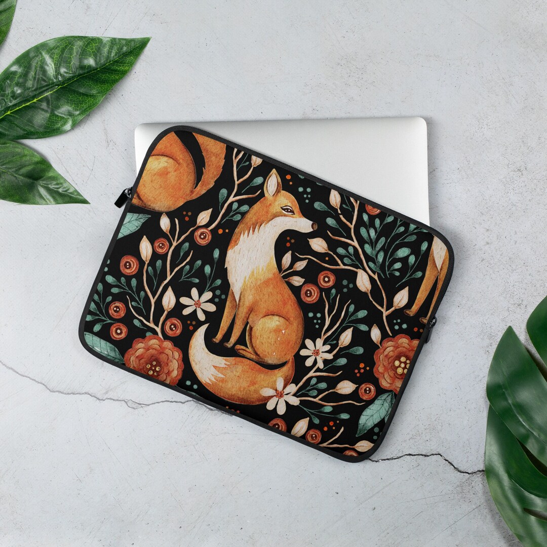 Fox Laptop Sleeve, Boho Nature Laptop Case, Cottagecore Laptop Sleeve ...