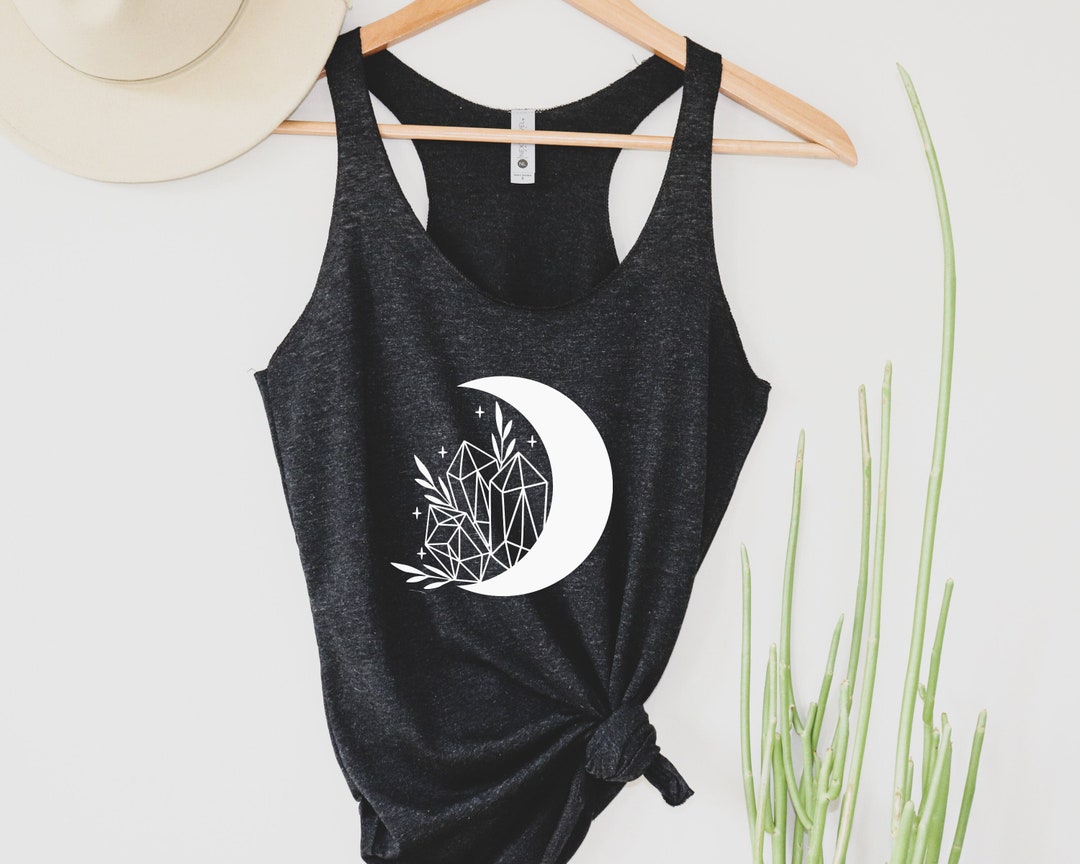 Celestial Moon Tank Top, Moon Tank, Witchy Tank, Crystals, Spiritual ...