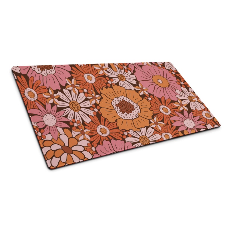 Hippie Desk Mat Retro 60s Desk Mat Flower Power Gaming - Etsy