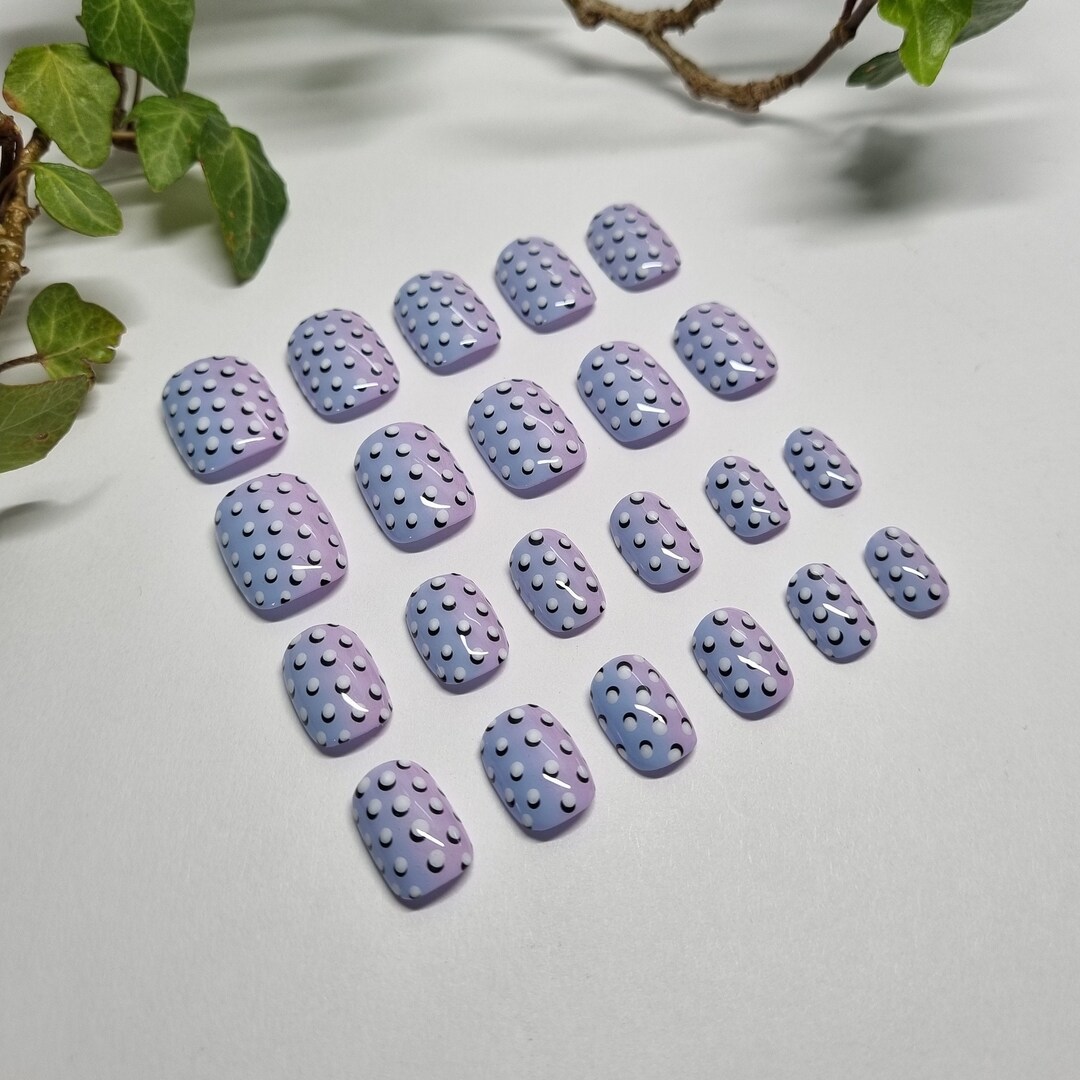 Ombre Shadow Dots Press on Nails, Full Set of 22 - Etsy