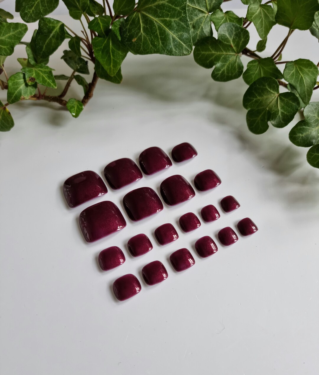 Shiny Chestnut Press on Toenails, Full Set of 20 - Etsy