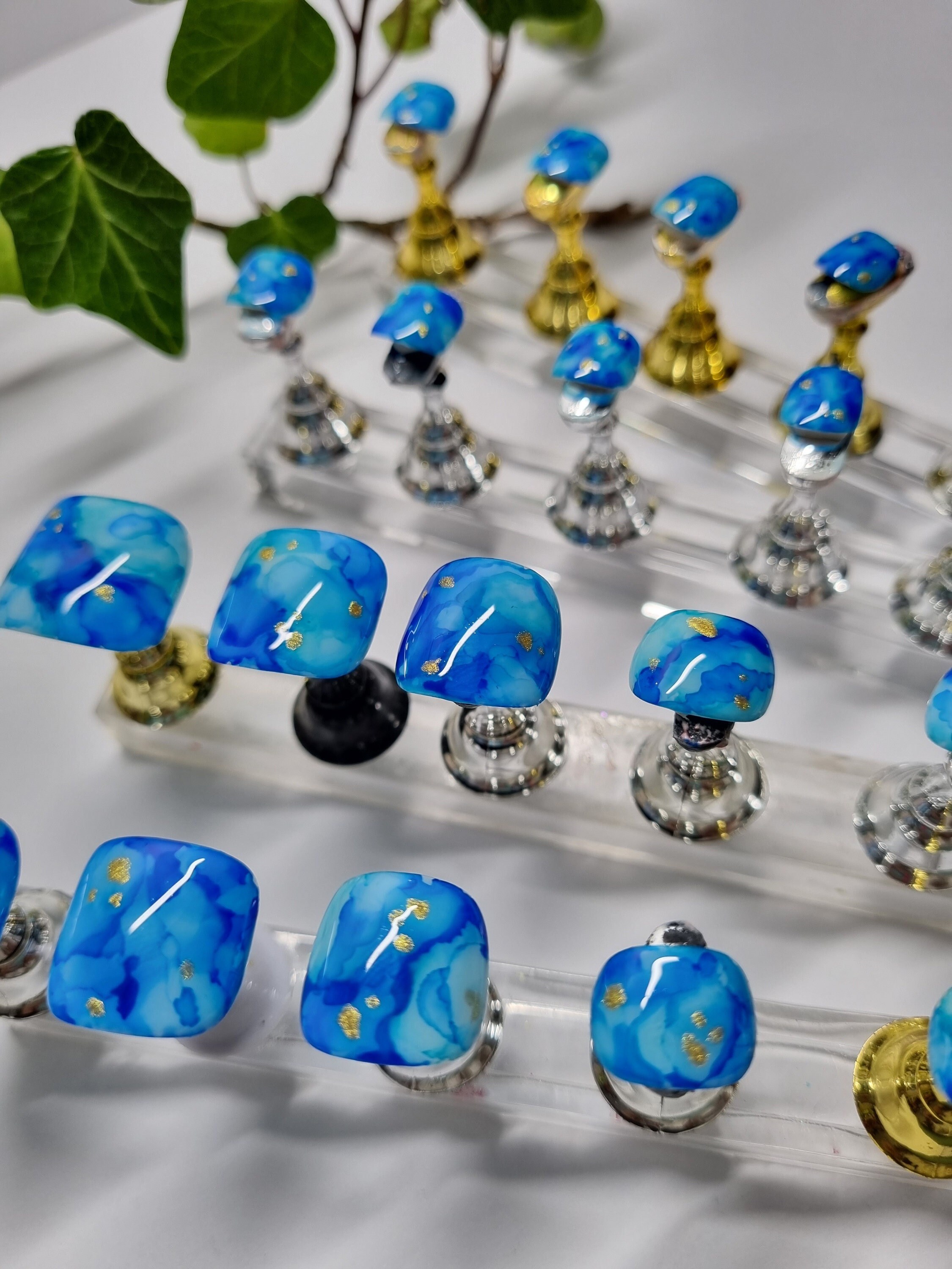 Ocean Marble Press on Toenails - Full Set 0f 20 - Etsy