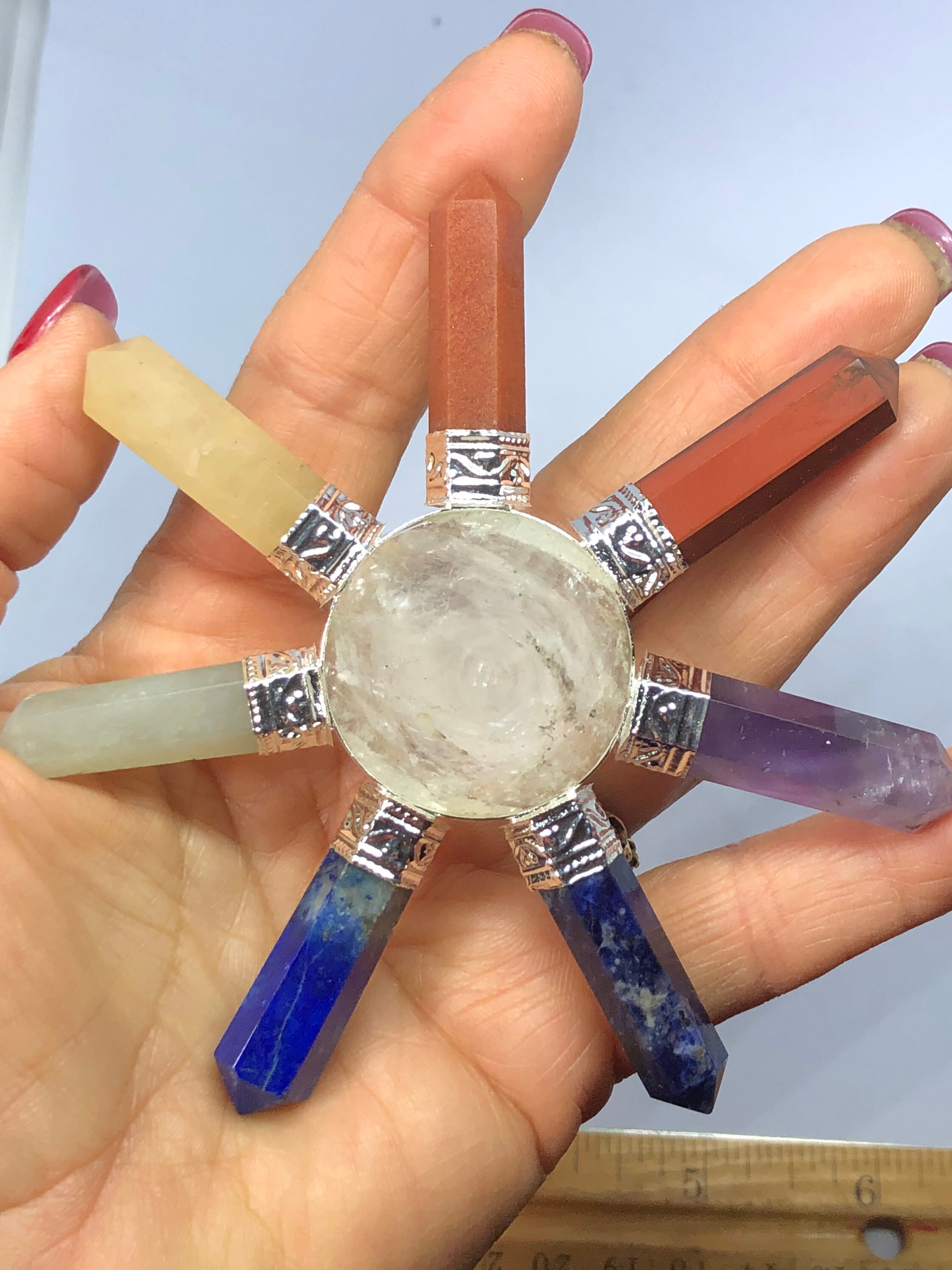 Seven Chakra Stone Pyramid Energy Grid - Etsy