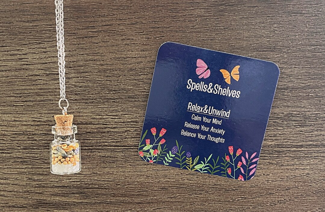 Relax & Unwind Spell Jar Necklace | Stress Relief | Anxiety Relief ...